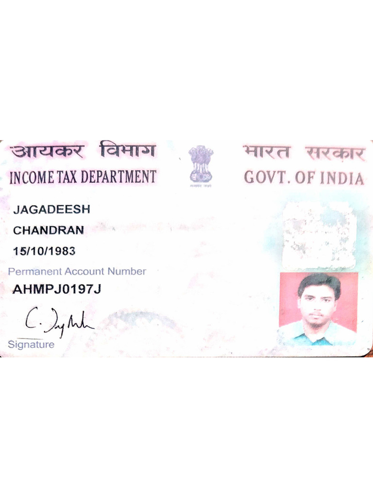 Jagadeesh Chandran - Pan Card | PDF