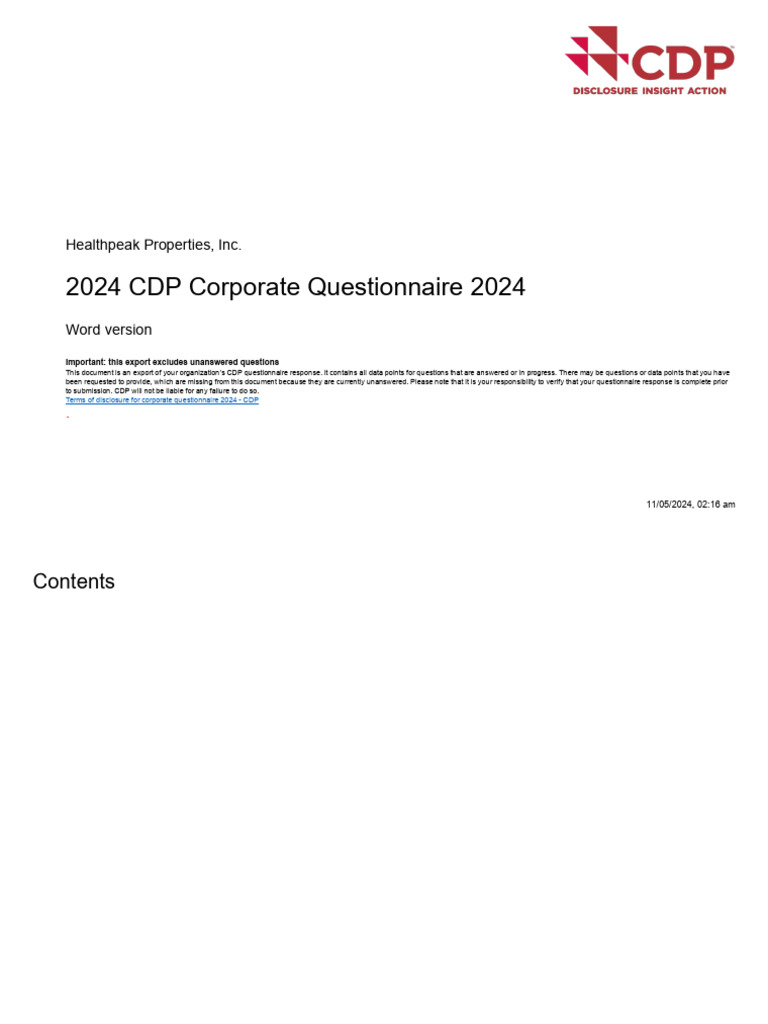2024 CDP Climate Change Questionnaire 2023 Reporting Year | PDF | Risk ...