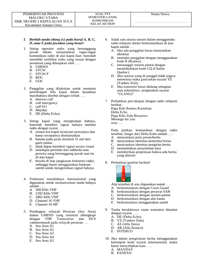 PTS Komunikasi XII Ganjil | PDF