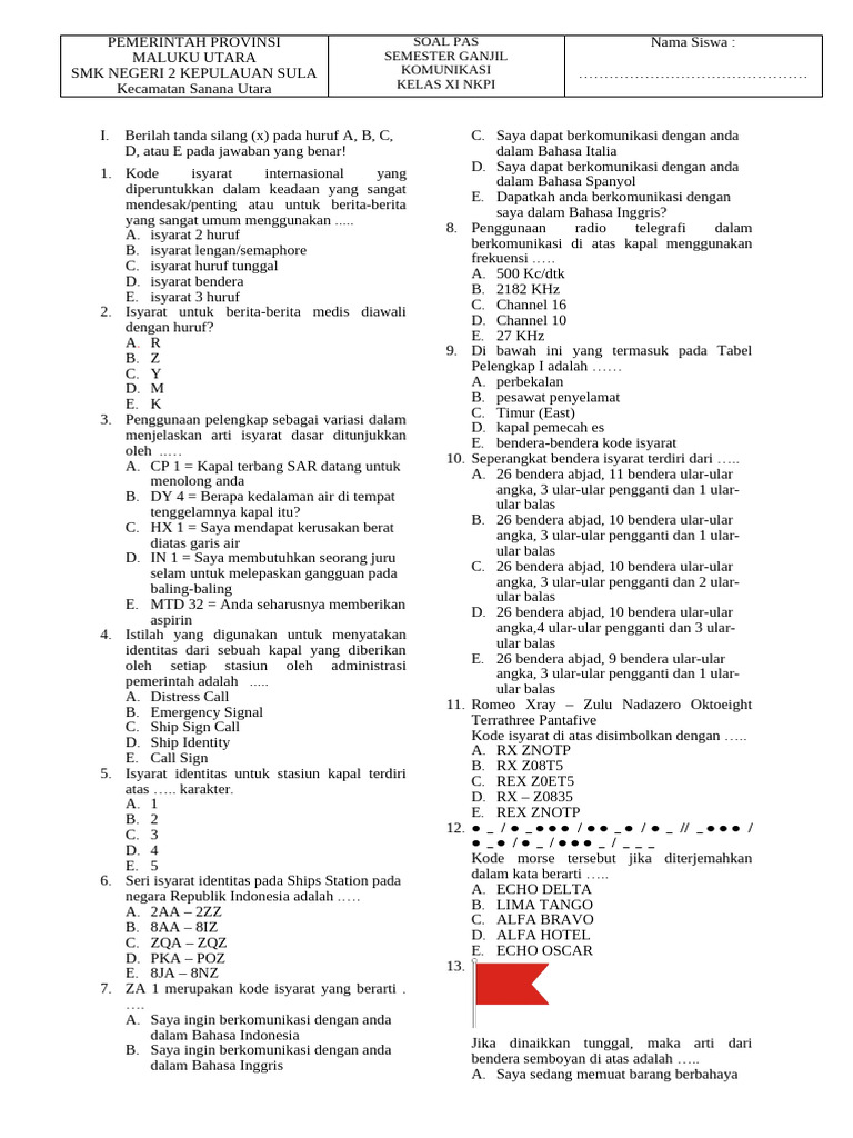 PTS Komunikasi XI ganjil | PDF