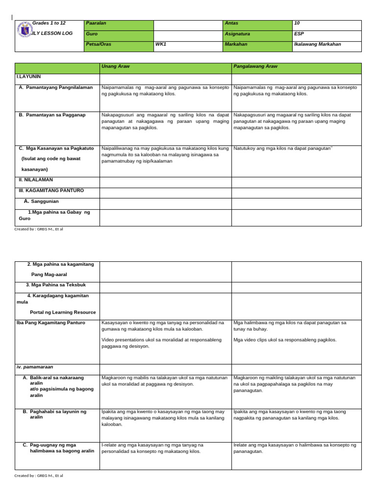ESP10 Q2 WK1 Done | PDF