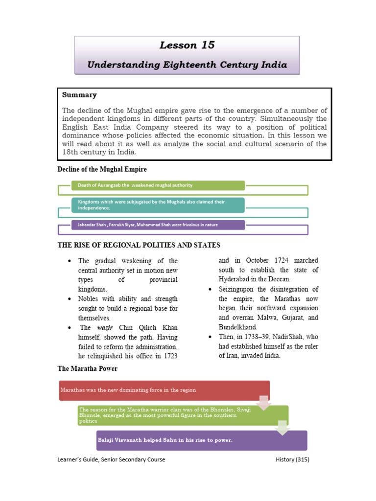 Decline of the Mughal Empire and Regional States | PDF | Mughal Empire
