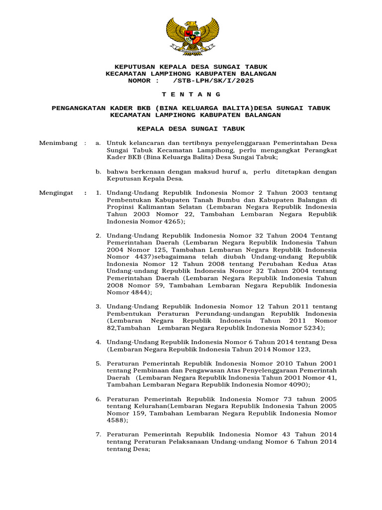 SK BKB (Bina Keluarga Balita) - Ma Isan | PDF