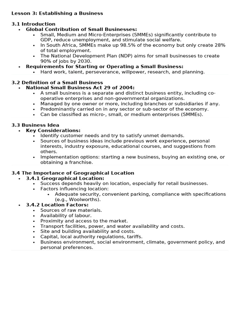 MNB1501 - Lesson 3 - Study Notes | PDF | Limited Liability Company ...
