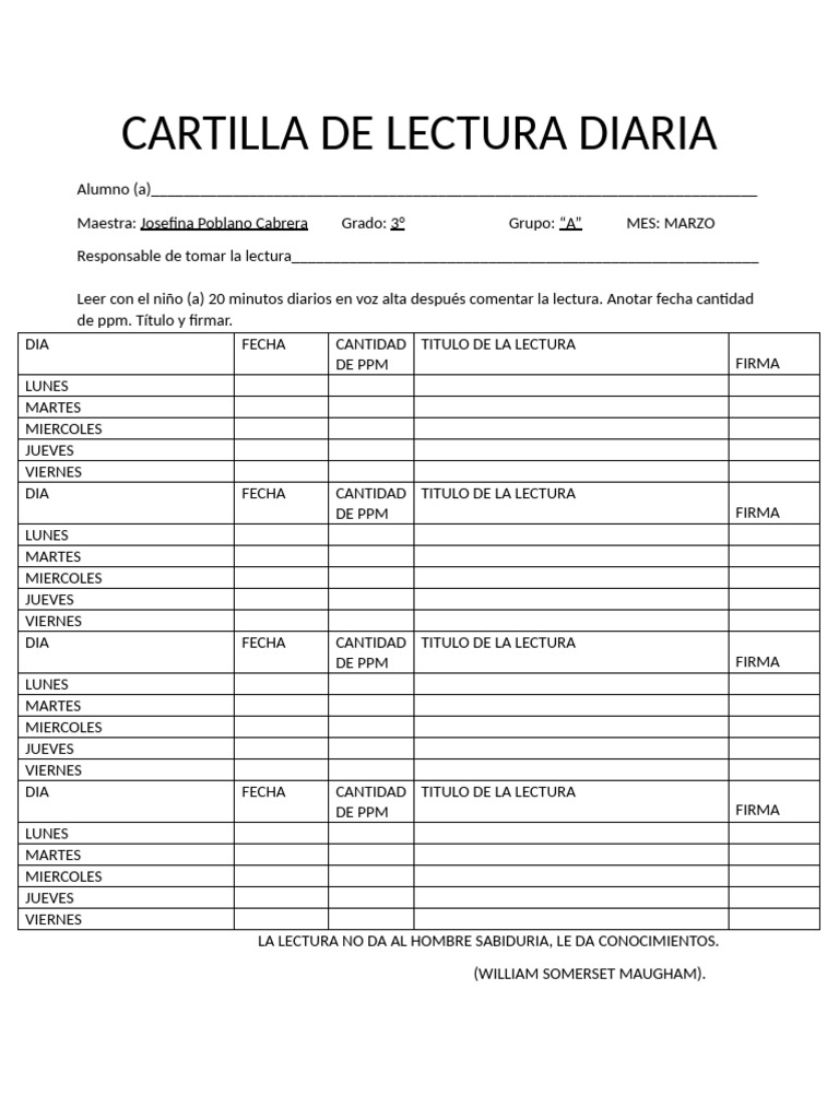 Cartilla de Lectura Diaria | PDF