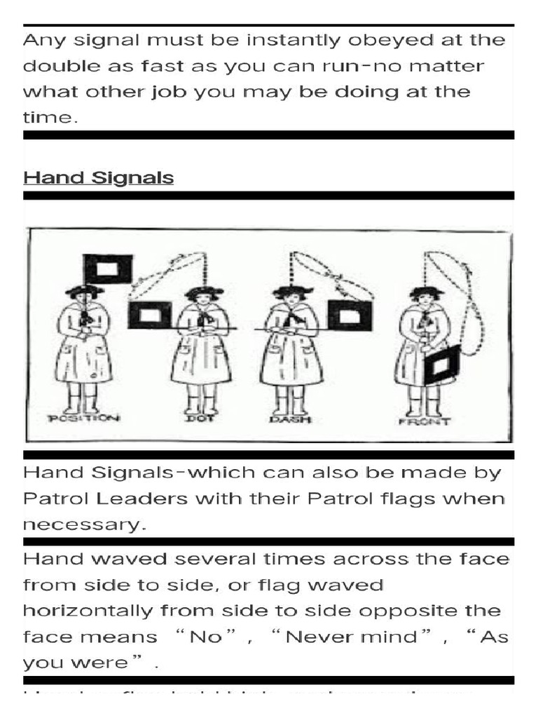Hand and Whistle Signal Scouting | PDF