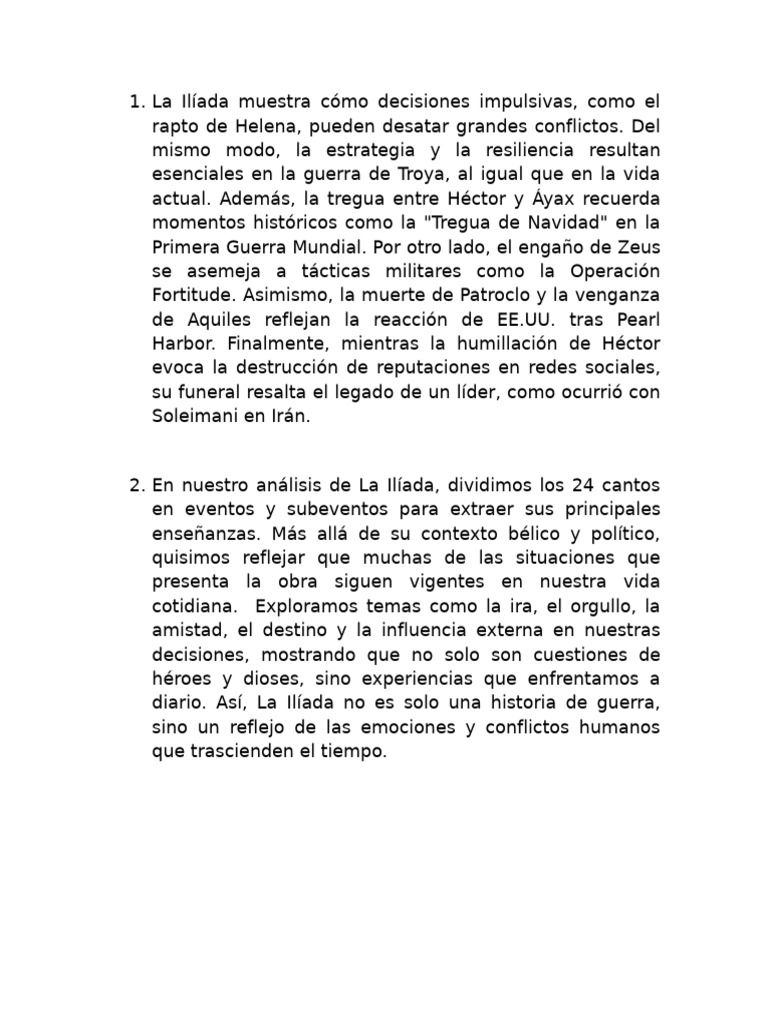 La Ilíada Muestra Cómo Decisiones Impulsivas | PDF | Héctor | Aquiles