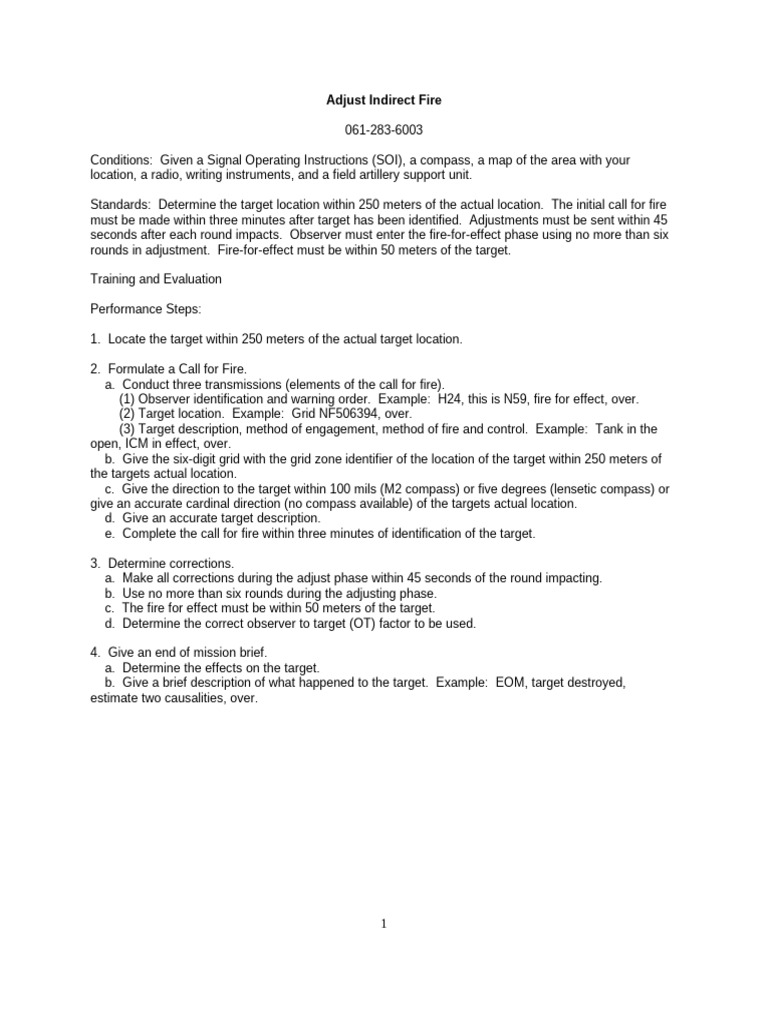 Adjust Indirect Fire | PDF | Compass | Field Artillery