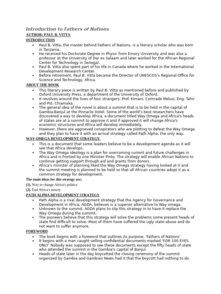 Fathers of Nations: A Development Saga | PDF | Zimbabwe