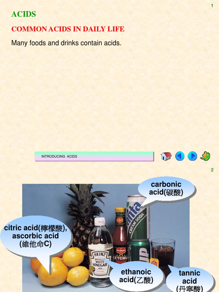 Acids: Common Acids in Daily Life | PDF | Acid | Ph