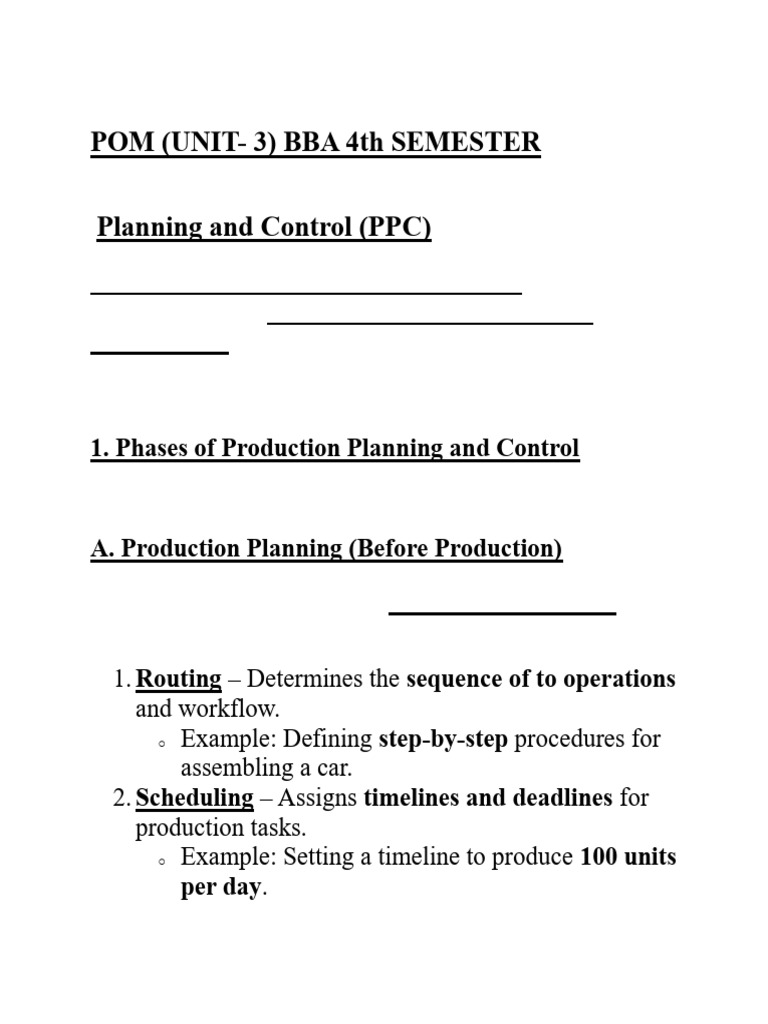 POM (UNIT-3) BBA 4th Semester | PDF | Lean Manufacturing | Workforce Productivity