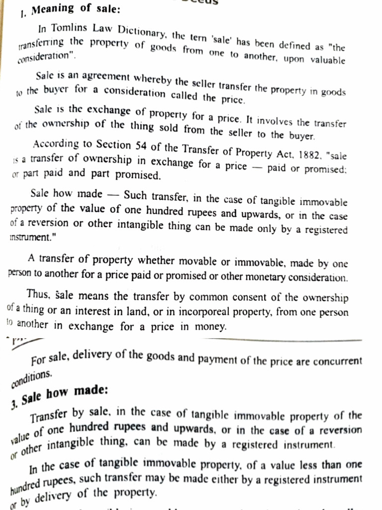 Sale vs. Agreement to Sell Explained | PDF | Property | Goods