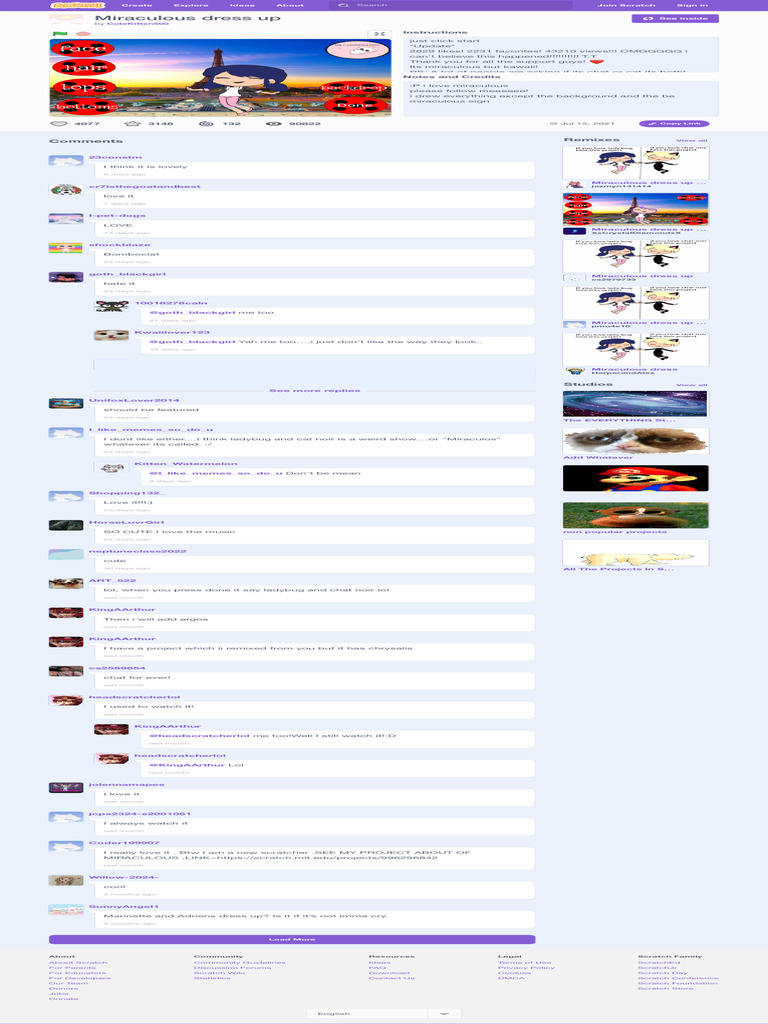 Miraculous Dress Up On Scratch | PDF