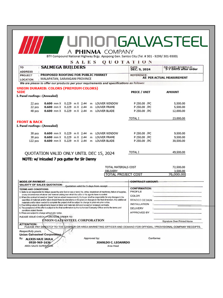 SALMEGA BUILDERS MALAPATAN LOUVERS | PDF