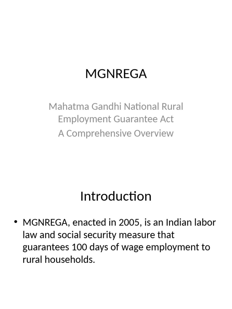 MGNREGA Presentation | PDF