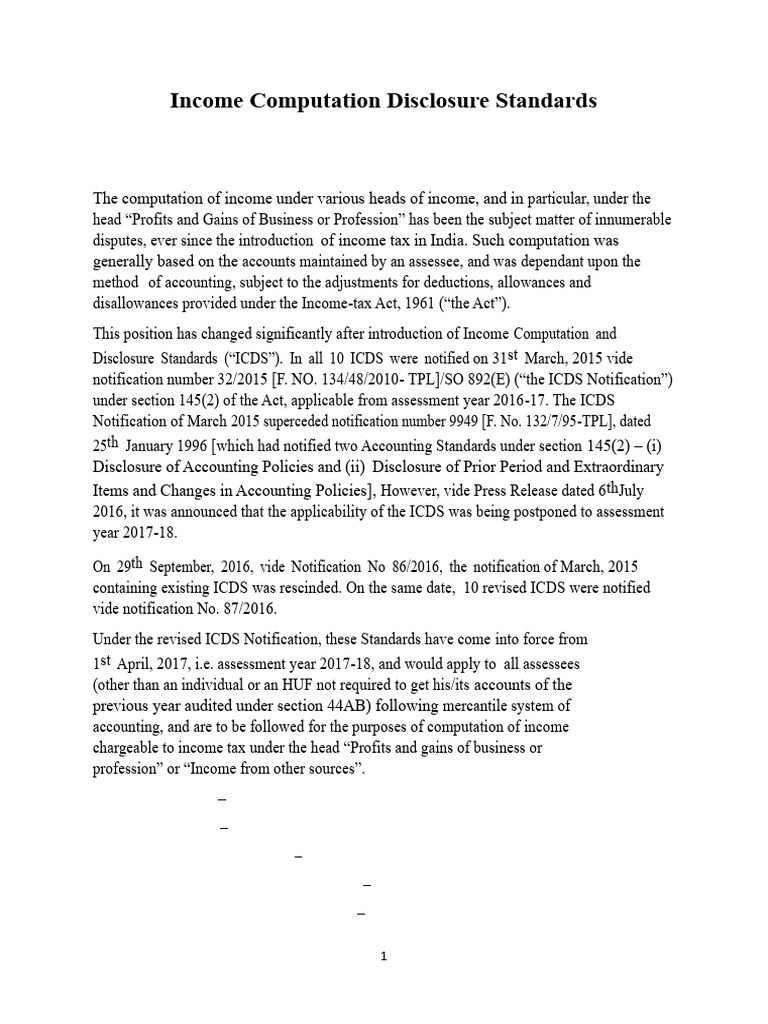 Income Computation and Disclosure Standards | PDF | Inventory | Revenue
