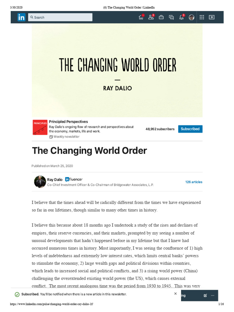 Understanding the Changing World Order | PDF | Investing | Recession