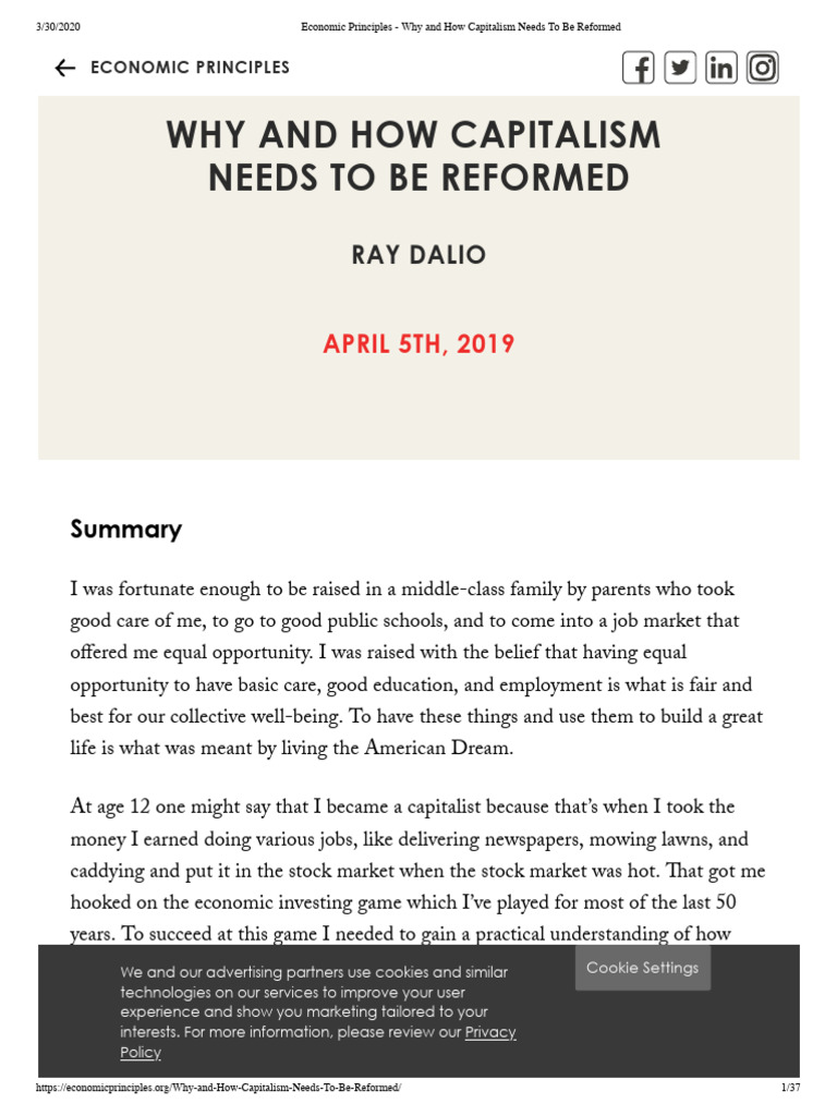 Economic Principles - Why and How Capitalism Needs to Be Reformed | PDF | Capitalism | Poverty