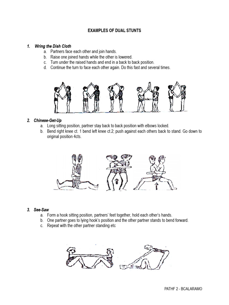 DUAL STUNTS Supplemental Handout | PDF | Anatomical Terms Of Motion | Foot