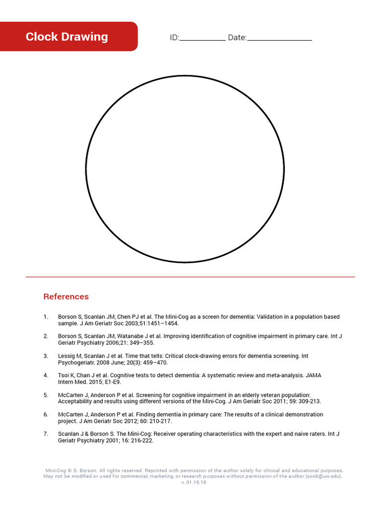 Mini Cog Pages 2 | PDF