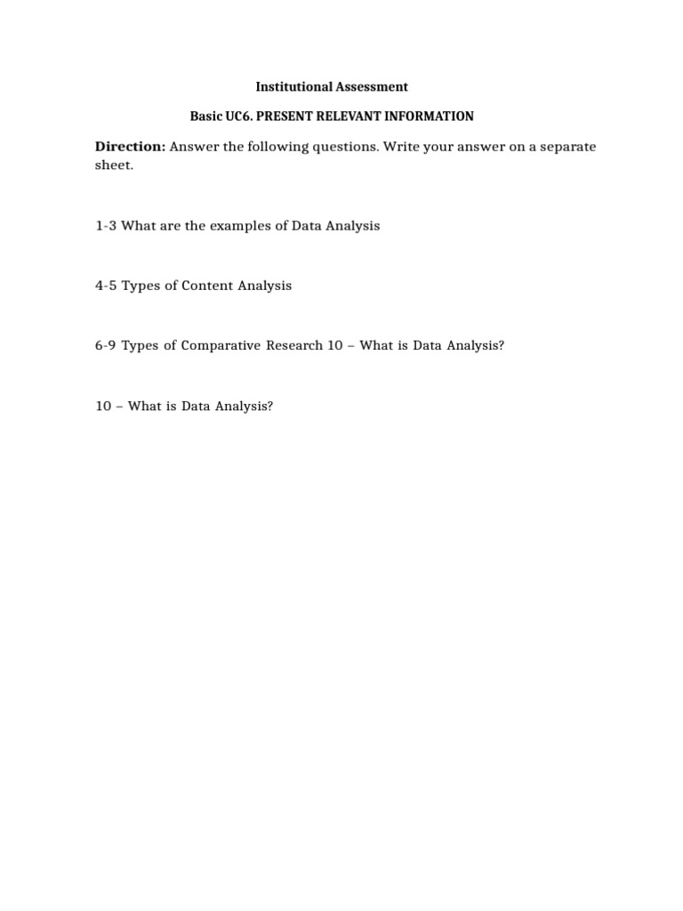 Institutional Assessment Basic UC6 | PDF