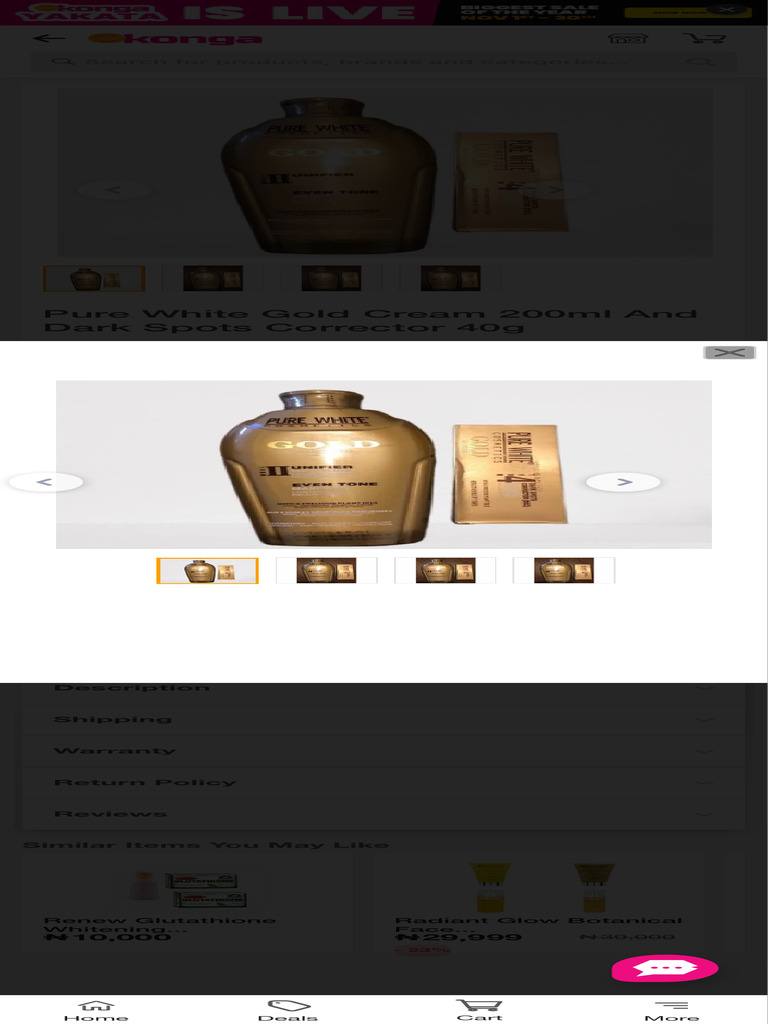 Pure White Gold Cream 200ml and Dark Spots Corrector 40g Konga Online ...