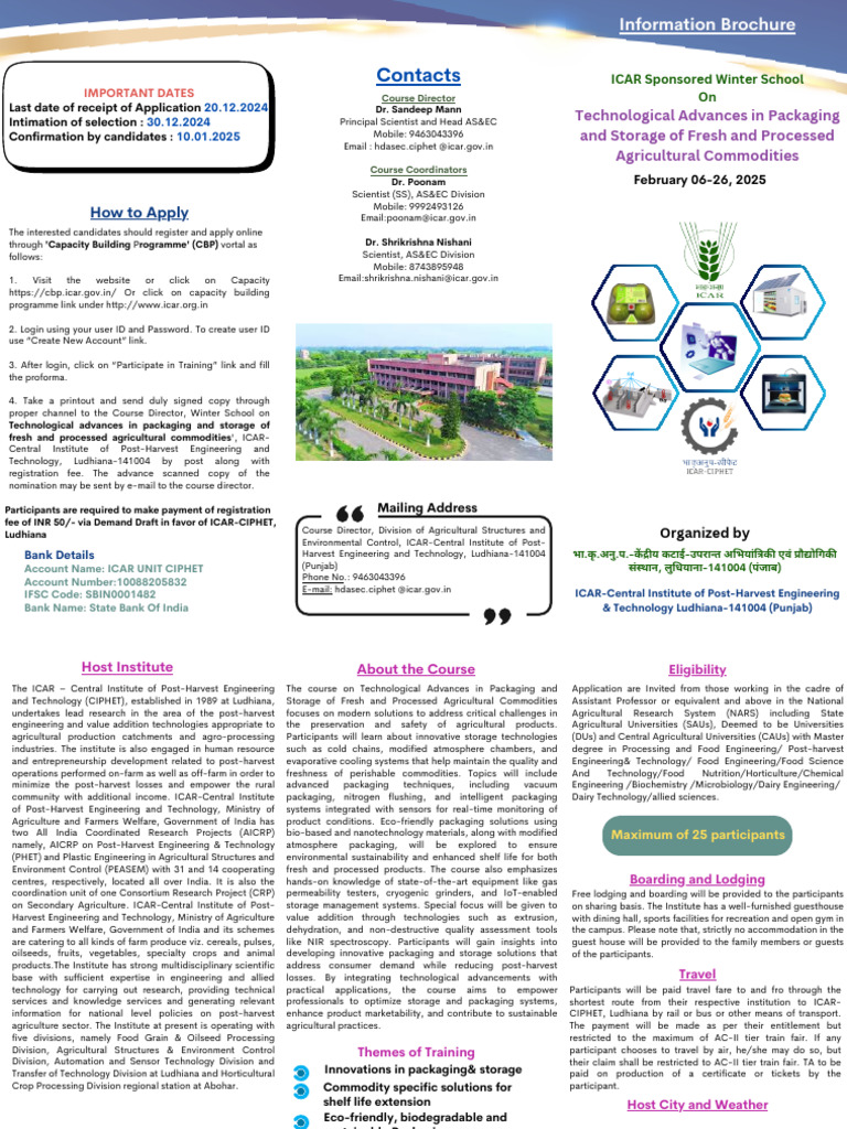 ICAR-CIPHET, Winter School Information Brochure 2024-25 (6-26 FEB ...