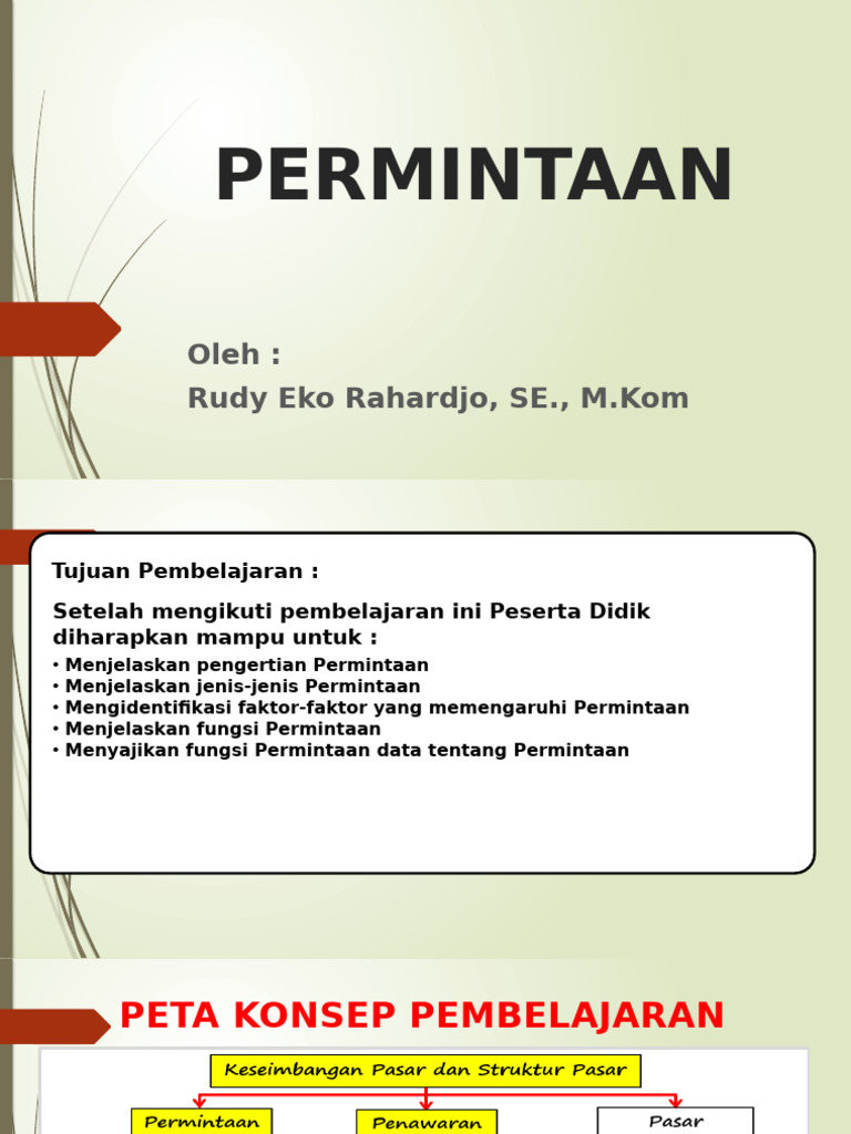 x.eko.i.13. - Pengertian Faktor Dan Fungsi Permintaan | PDF