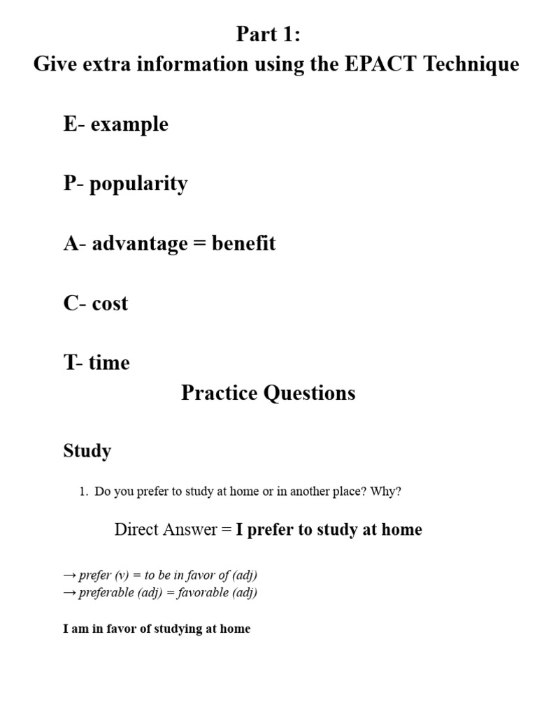 Using the EPACT Technique for Study | PDF | Asian Cuisine | Cooking