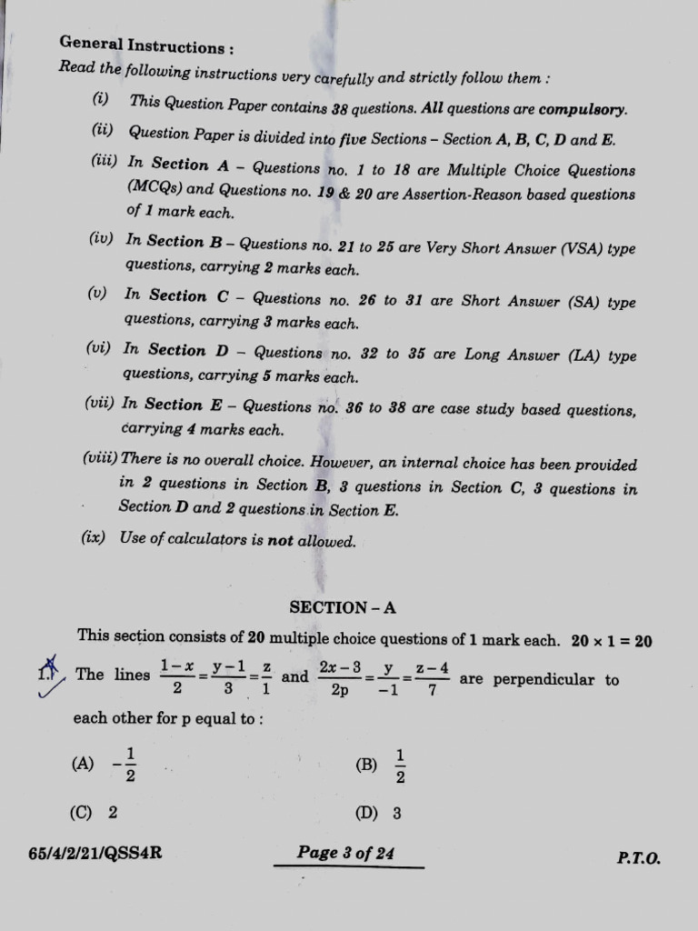 Maths Pyq 2024 | PDF