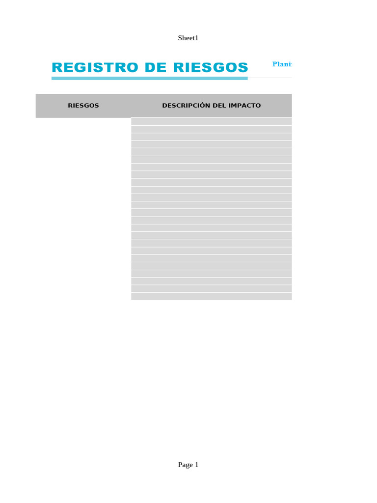 Plantilla de Registro de Riesgos | PDF