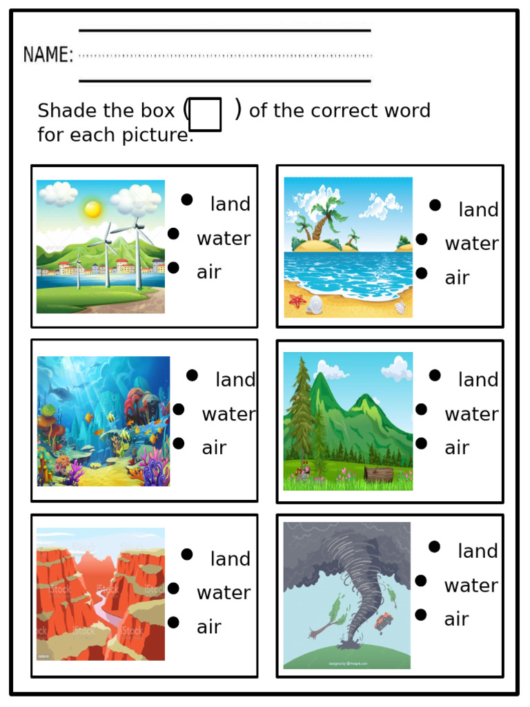 Water Land and Air Form | PDF