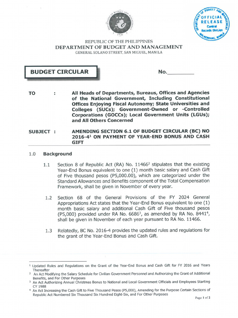 Budget Circular No. 2024-3 | PDF