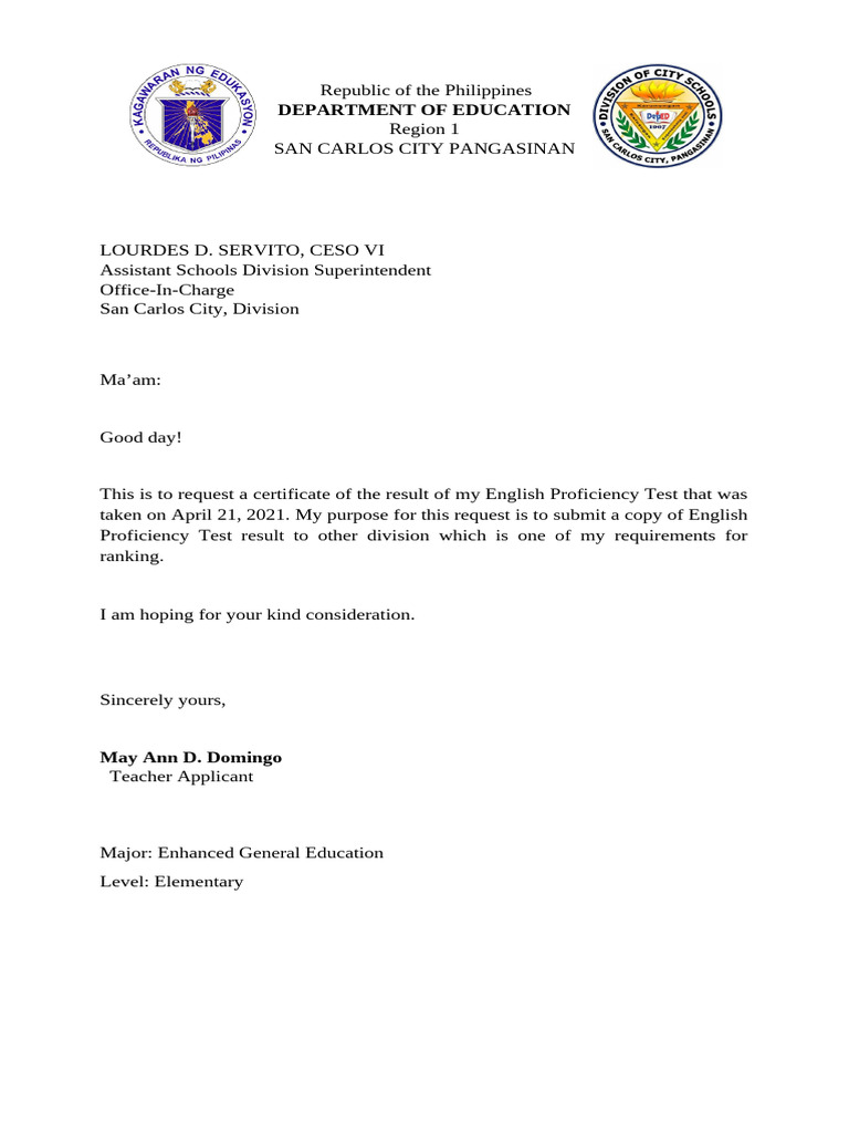 Letter of Request | PDF