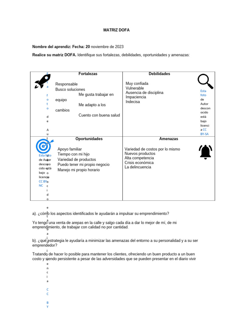 DOFA | PDF | Iniciativa empresarial | Business