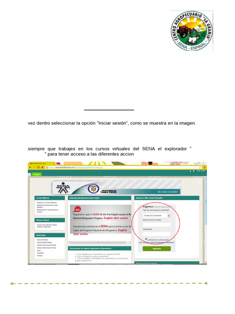 Manual para Ingresar a los cursos del SENAVirtual 2014 | PDF | Red mundial | Internet y web