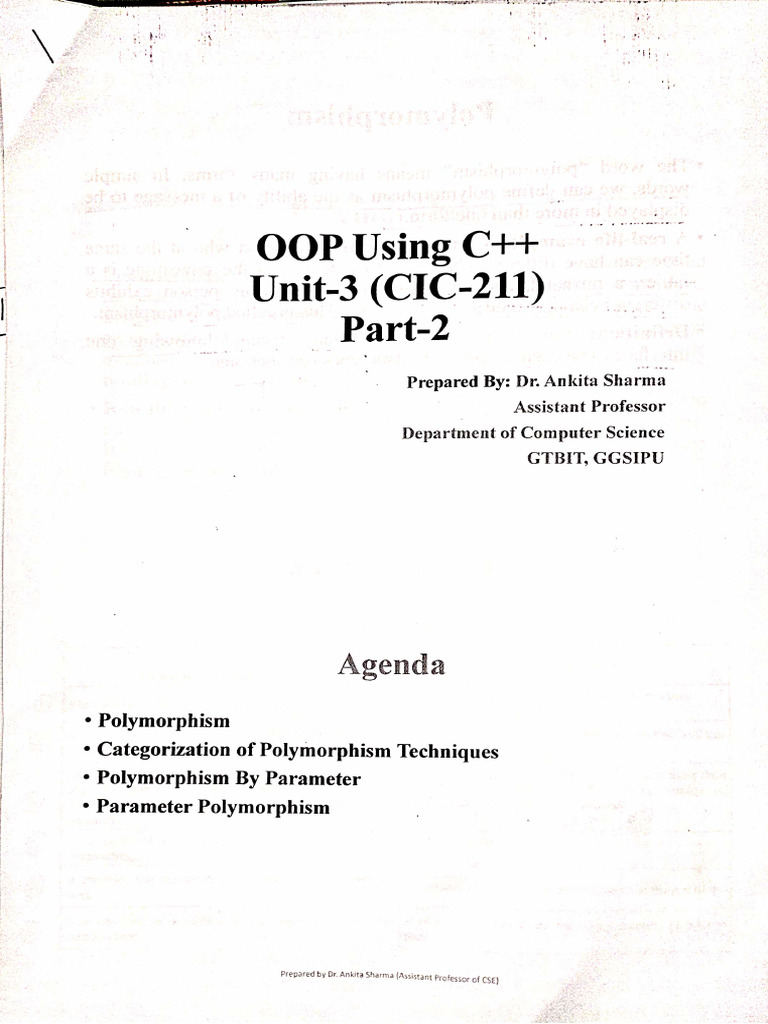 Unit 3 Oops Part 2 | PDF