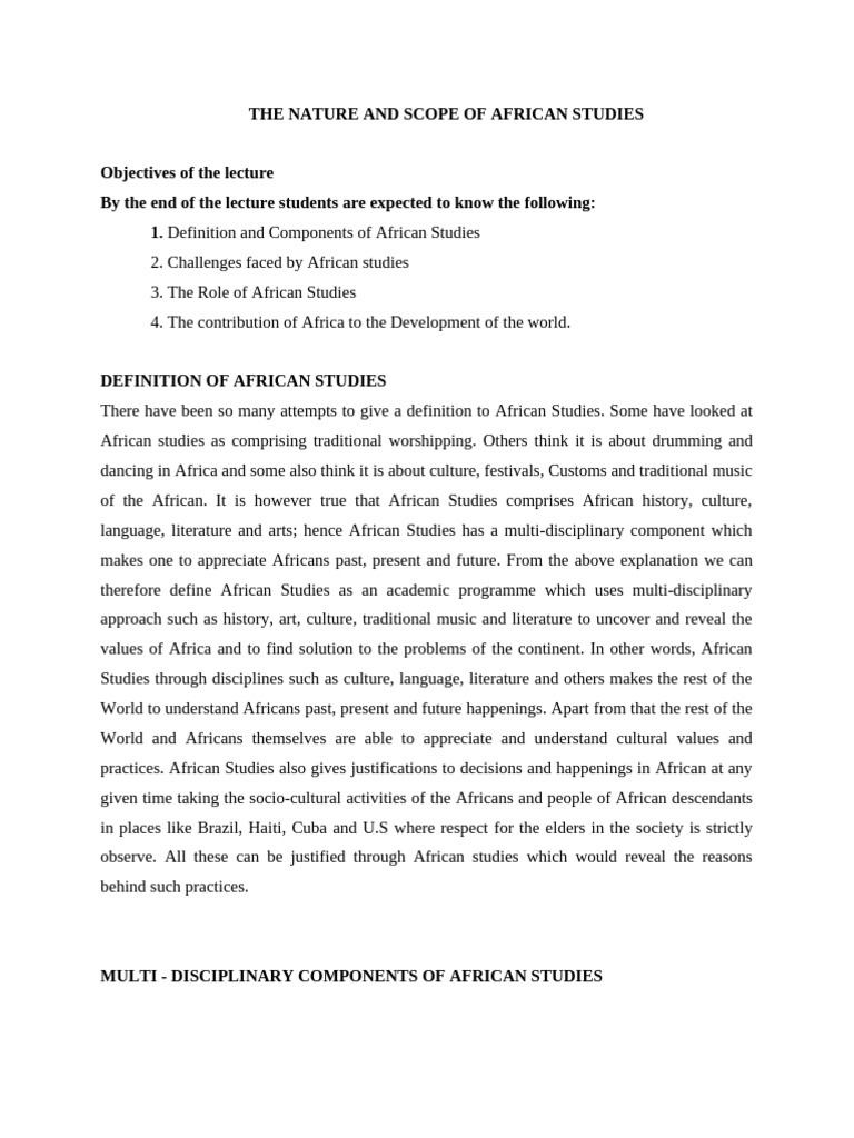 The Nature and Scope of African Studies | PDF | Africa | Ghana