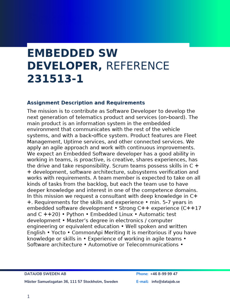 #5.2 Embedded SW Developer | PDF