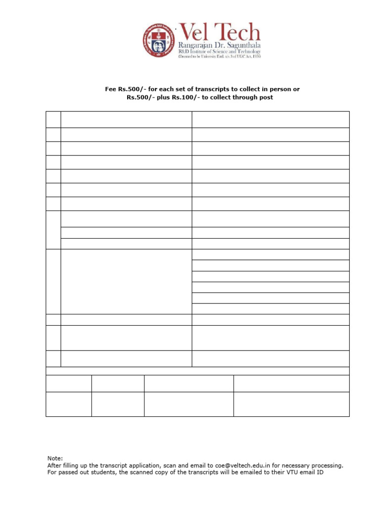 Application of Obtaining Transcripts 2 | PDF