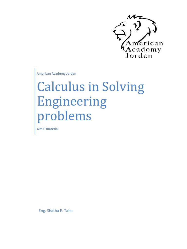 Calculus for Engineering Solutions | PDF
