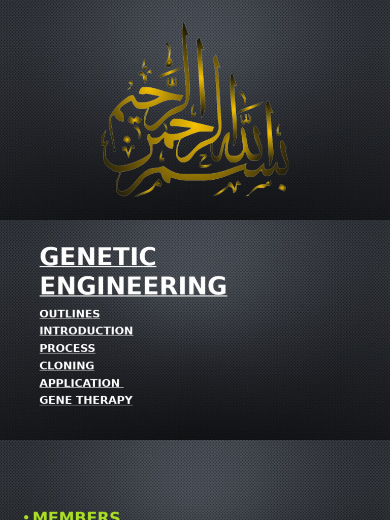 Genetic engineering presentation | PDF | Molecular Cloning | Dna