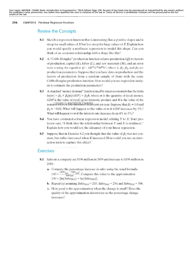 SW CH 8 Exercise | PDF