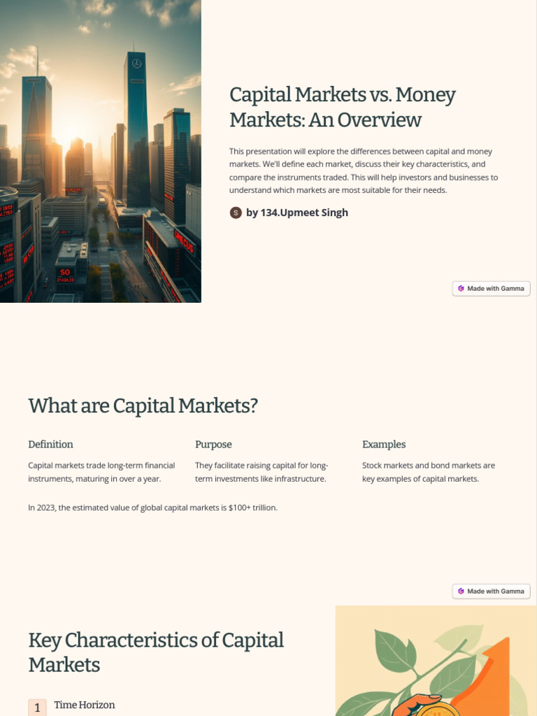 Capital vs. Money Markets Explained | PDF | Money Market | Capital Market