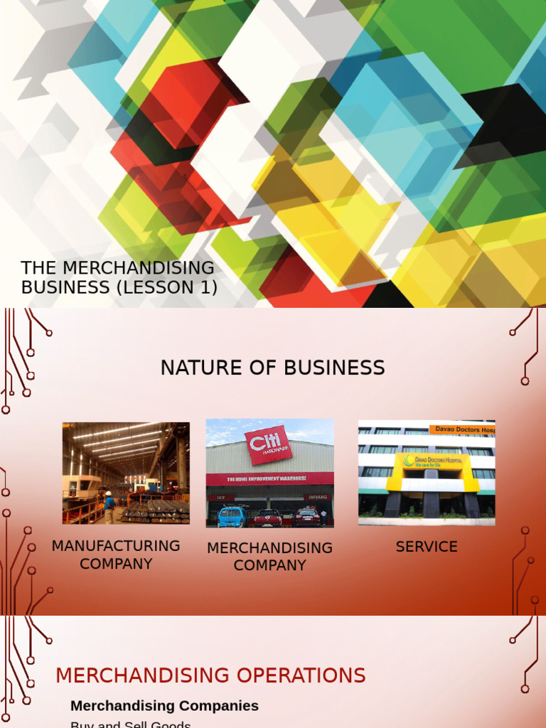 Chapter 7 Lesson 1 Introduction To Merchandising | PDF | Cost Of Goods Sold | Inventory