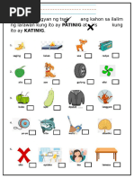 Pagsasanay Sa Pagbasa NG Pangunahing Pantig Worksheet | PDF