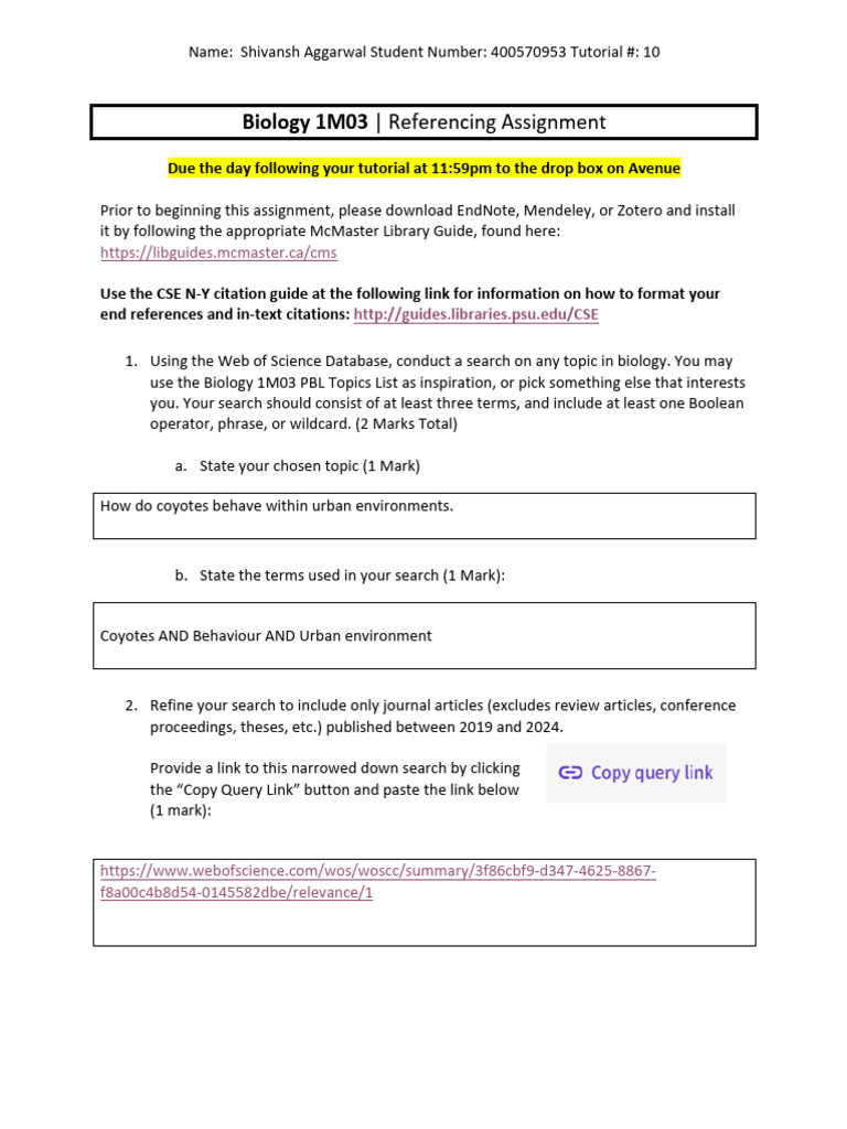 Literature Search and Referencing Assignment - Shivansh Aggarwal T10 ...