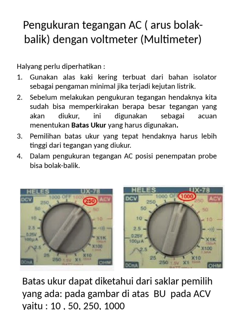 Cara Membaca Pengukuran Dengan Voltmeter (Multimeter) | PDF