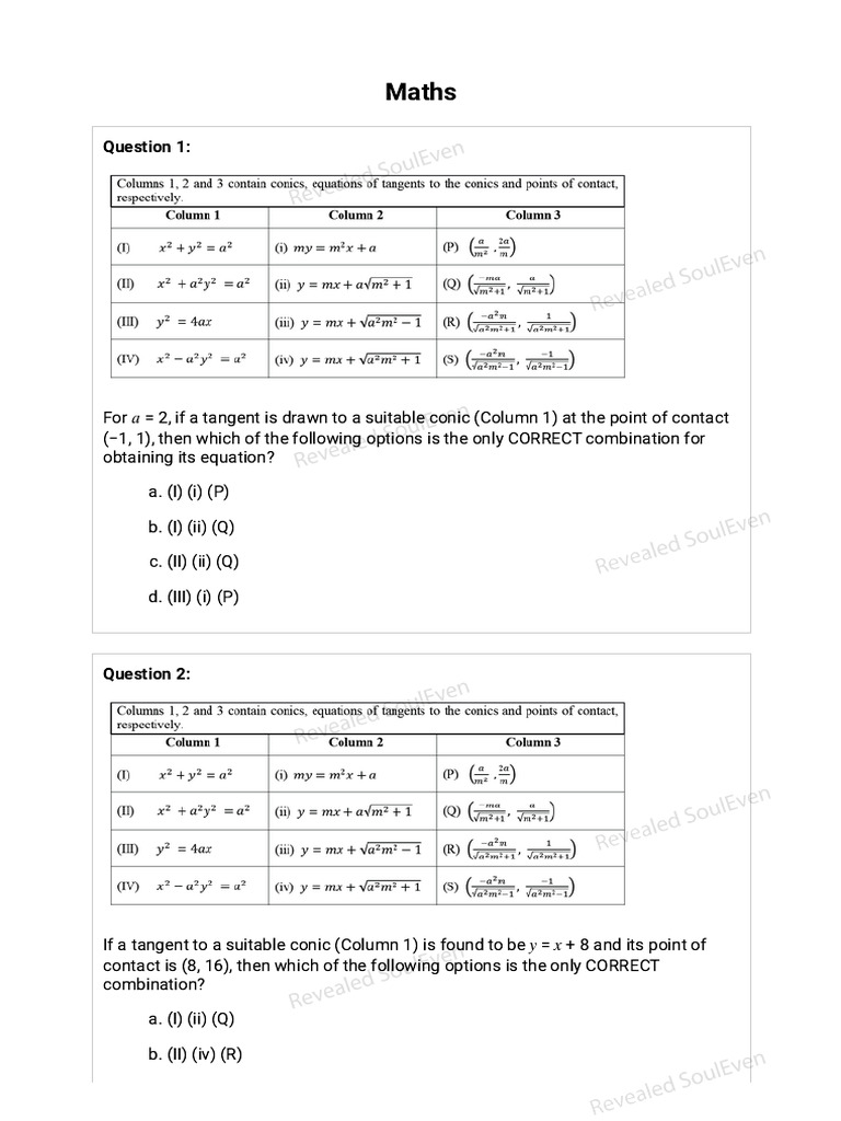 Mathematics Sheet - 1 | PDF | Tangent | Mathematics