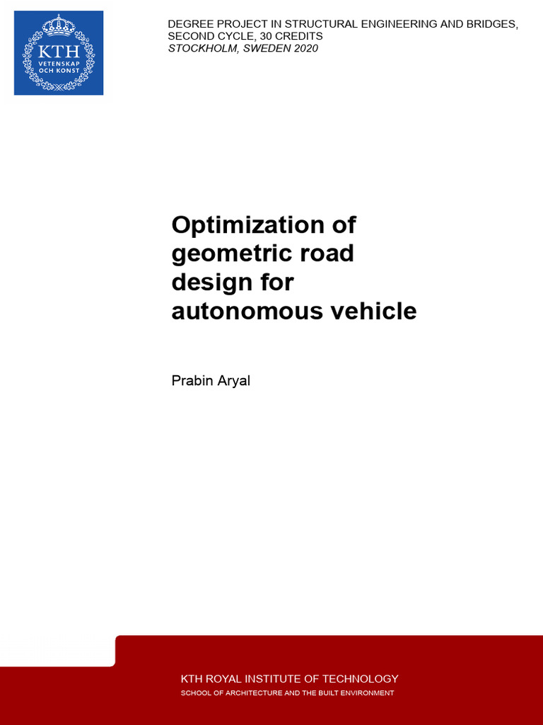 Optimization of Geometric Road Design For Autonomous Vehicles | PDF | Lidar | Radar
